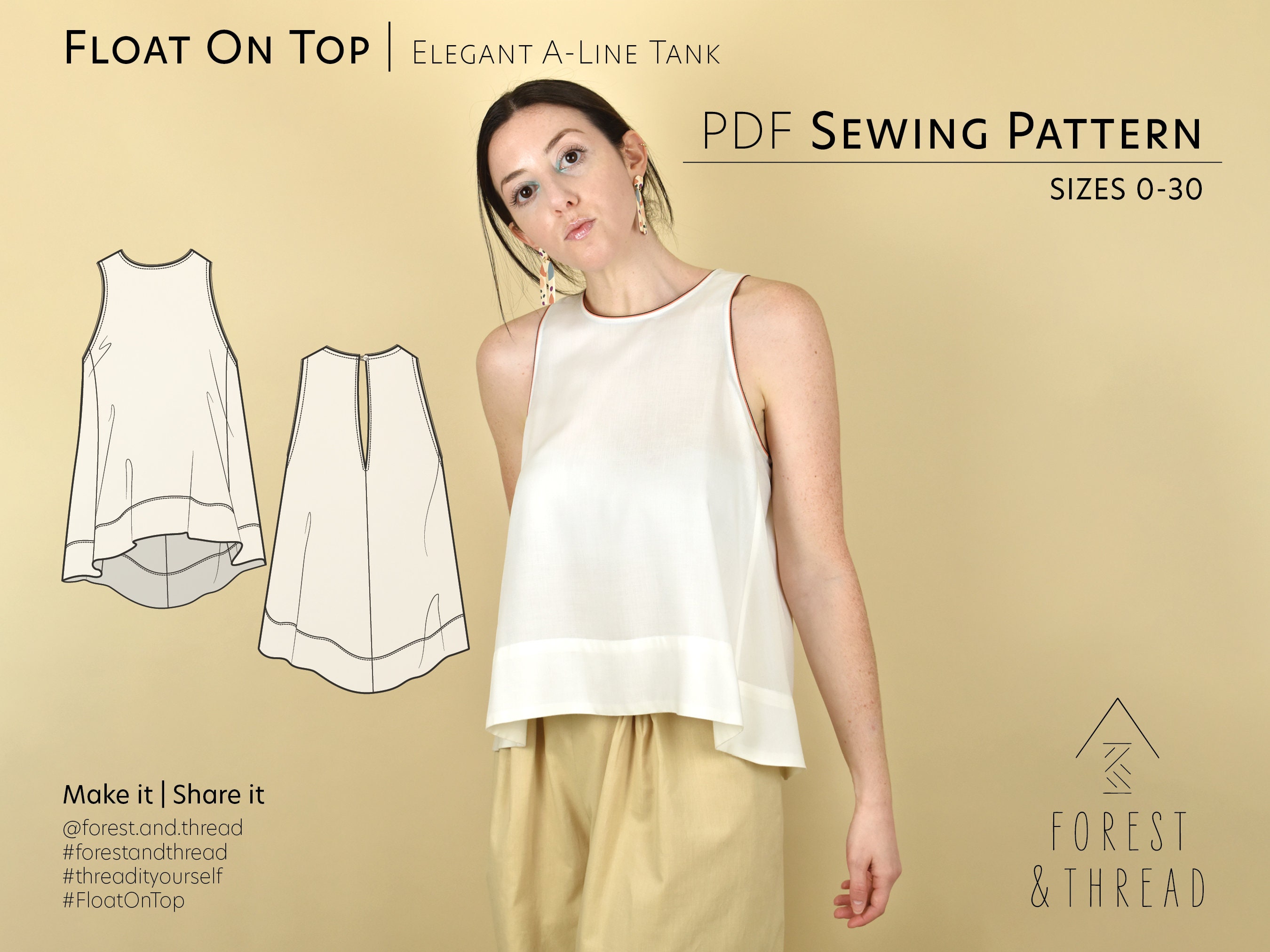 Float on Top PDF Sewing Pattern Sizes 0-30 Beginner Friendly - Etsy Canada