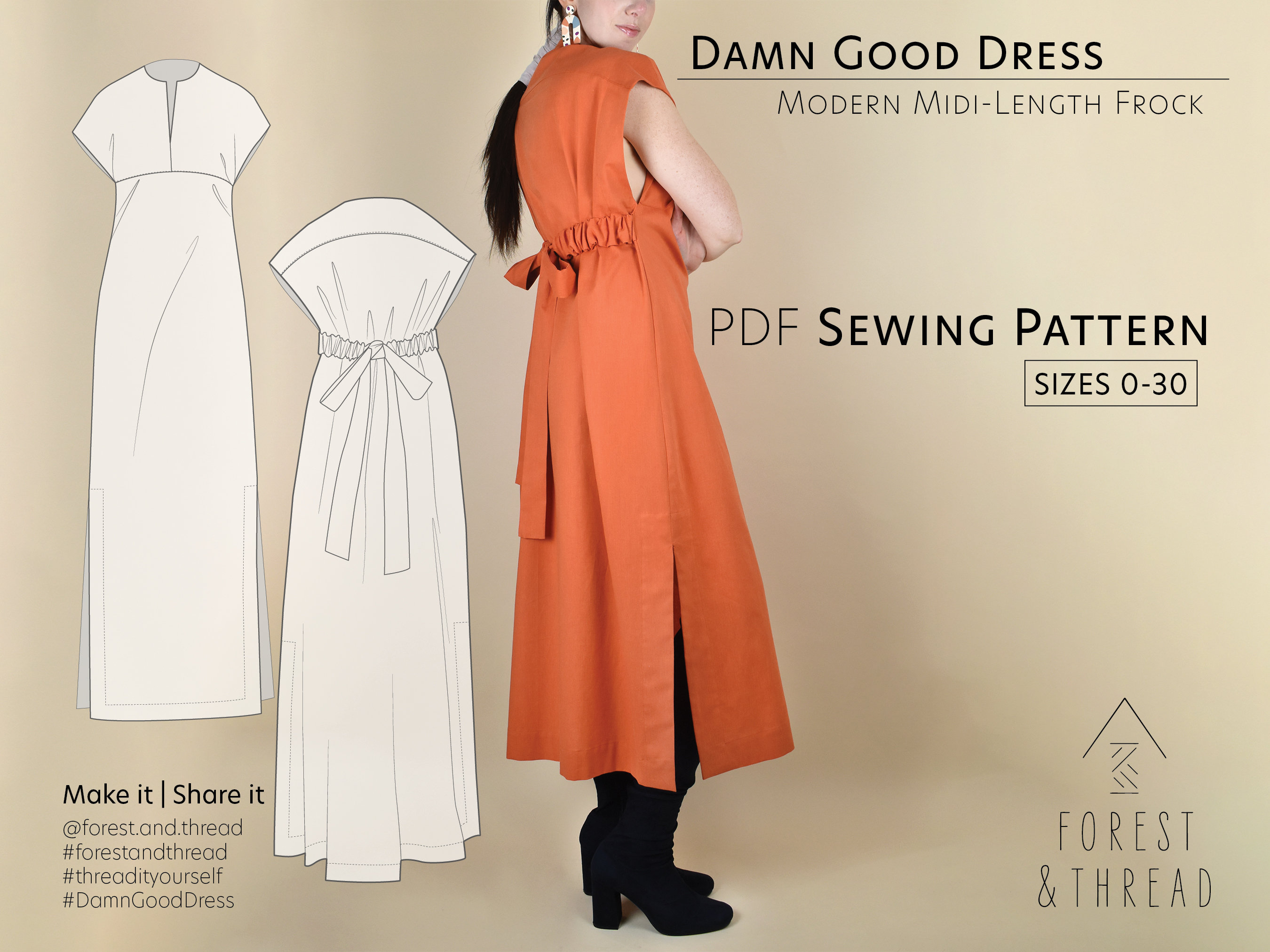 Damn Good Dress PDF Pattern, Confident Beginner Friendly, Sewing ...