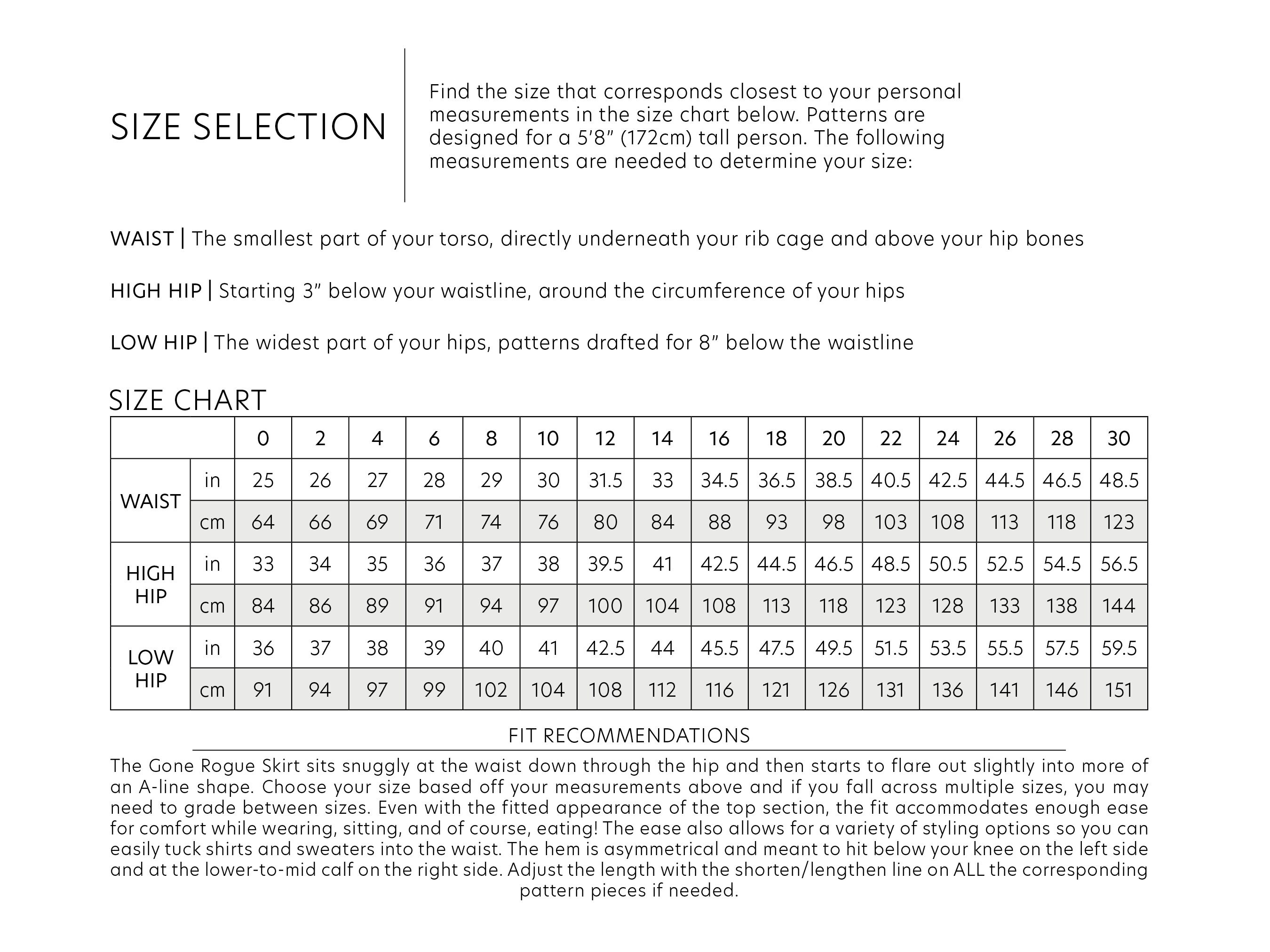 Gone Rogue Skirt PDF Pattern Sizes 0-30 Digital Sewing - Etsy