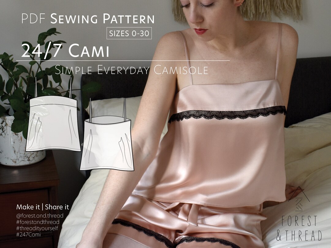 24/7 Cami PDF Sewing Pattern, Sizes 0-30, Beginner Friendly Sewing Pattern With Photo Tutorial ...