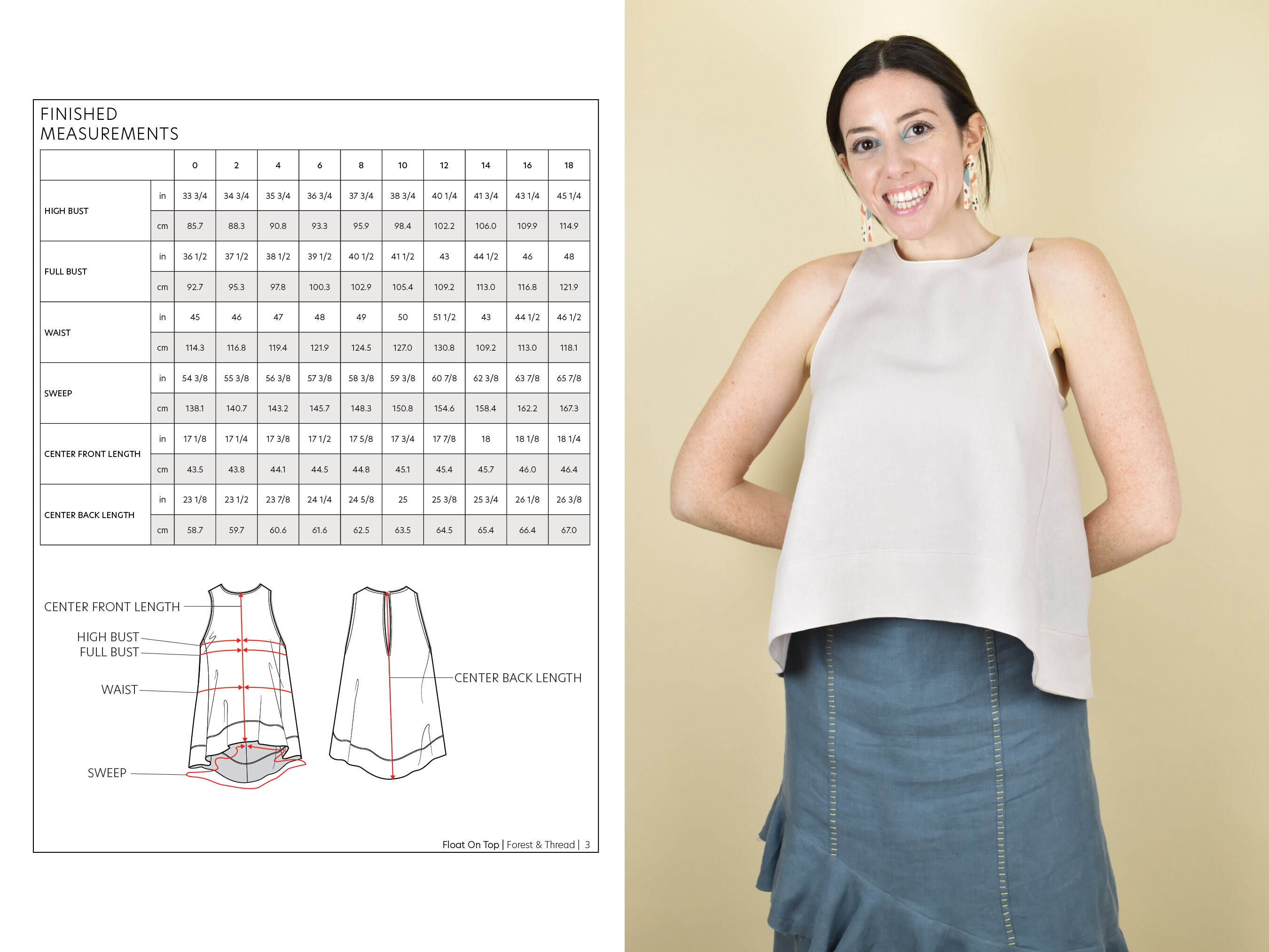 Float on Top PDF Sewing Pattern Sizes 0-30 Beginner Friendly - Etsy Canada