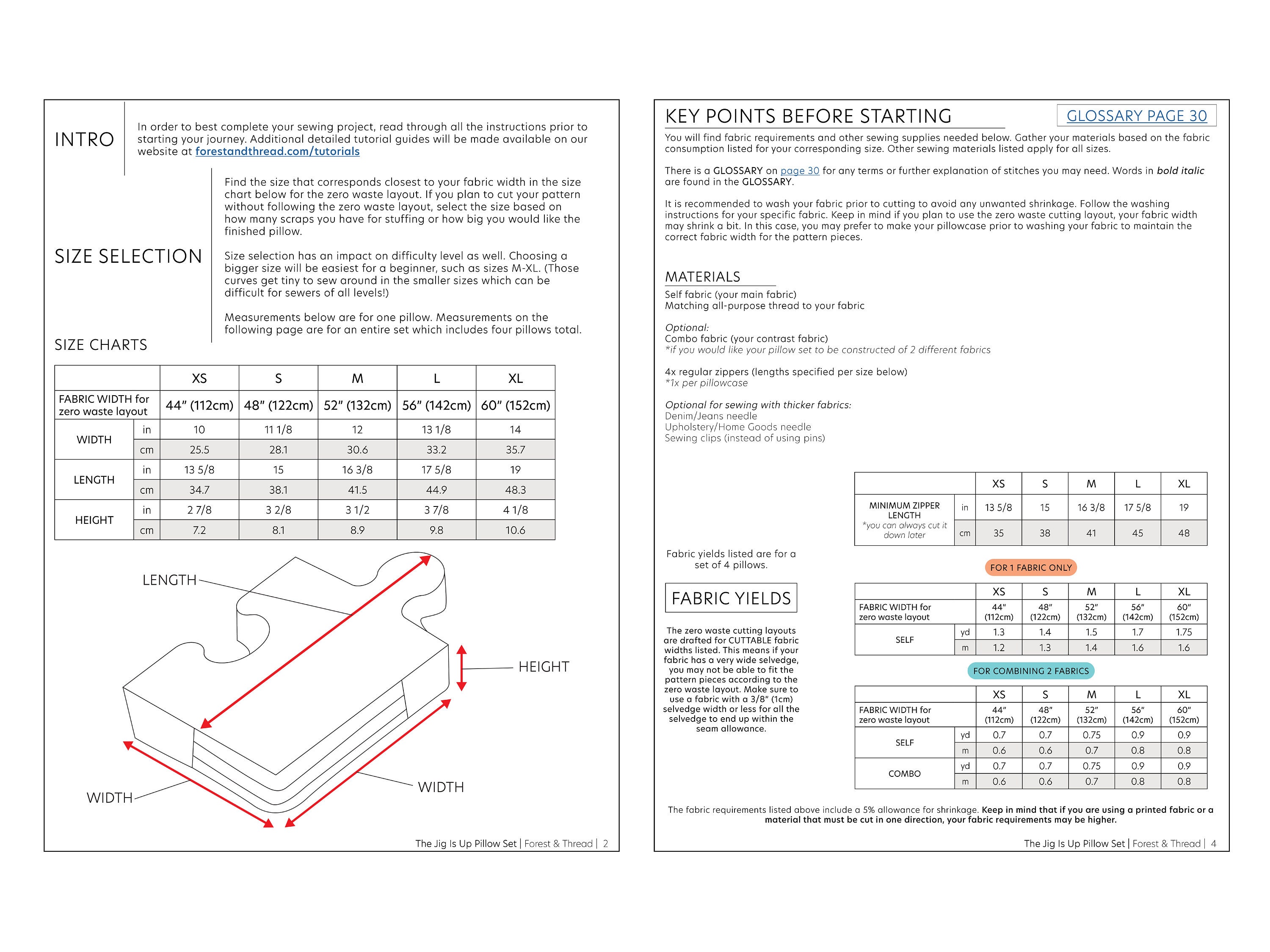 The Jig is up Pillow Set PDF Pattern Digital Sewing Pattern, Zero Waste ...