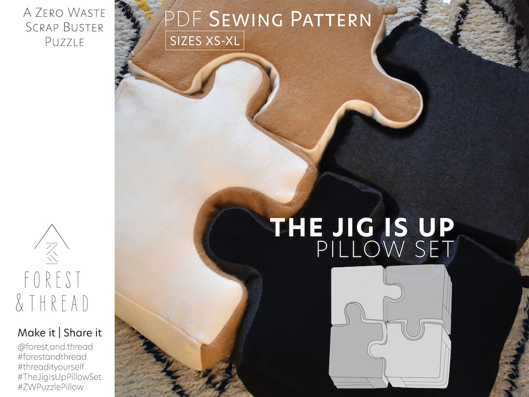 The Jig is up Pillow Set PDF Pattern Digital Sewing Pattern, Zero Waste ...
