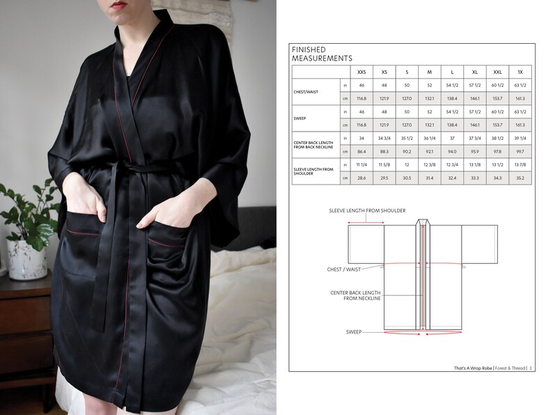 That's A Wrap Robe PDF Pattern, Sizes XXS-8X, Beginner Friendly Sewing ...