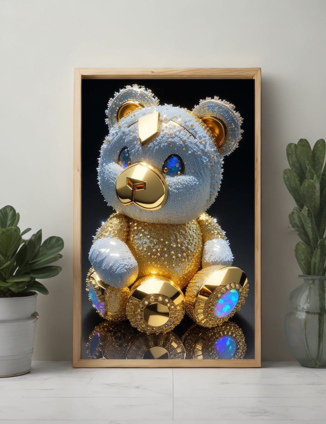 SNOW TBEAR: 3D Downloadable Modern-themed Digital Wall Art for - Etsy
