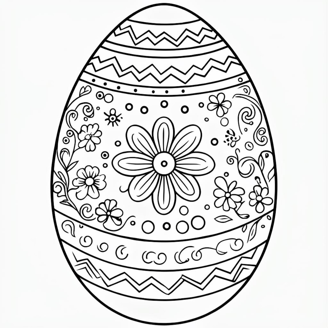 Easter Egg Bunny Chick Lamb Coloring Pages Happy Easter Children and ...