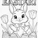 Easter Egg Bunny Chick Lamb Coloring Pages Happy Easter Children and ...