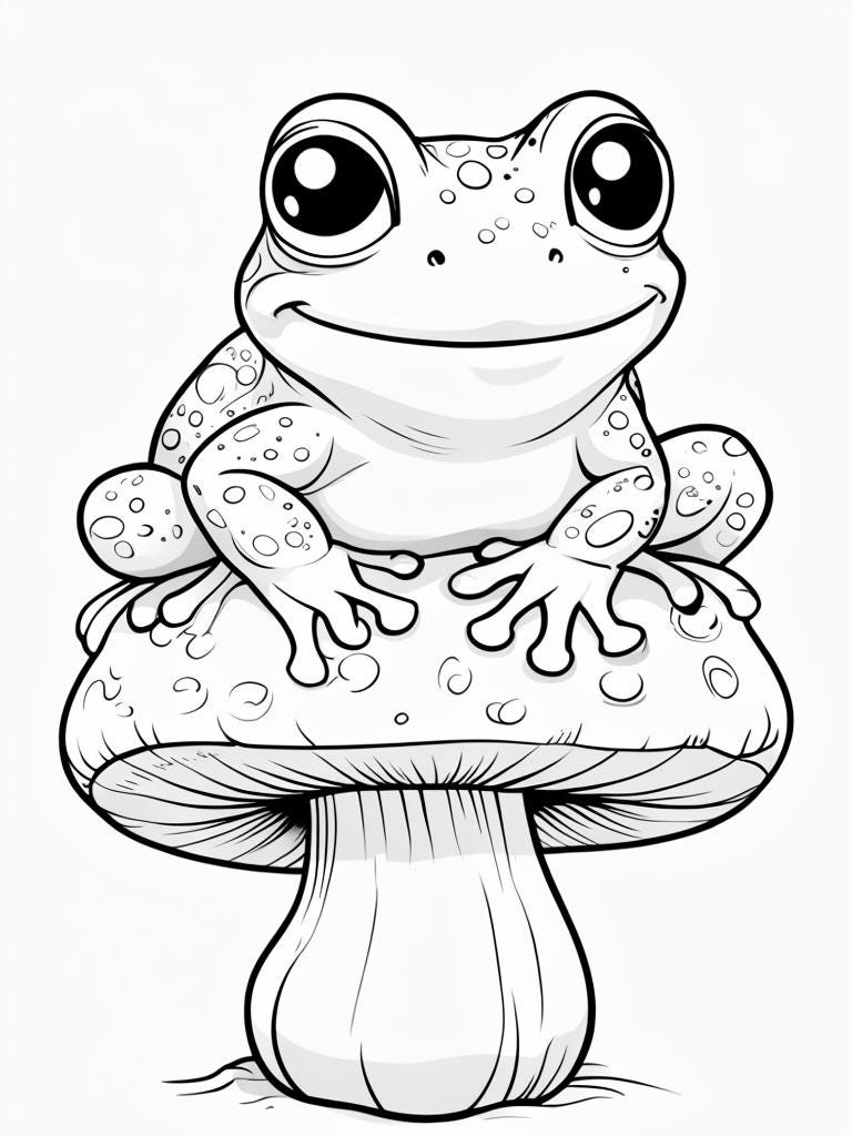 Whimsical Frog Toad Digital Download Coloring Pages | Fun & Relaxing ...