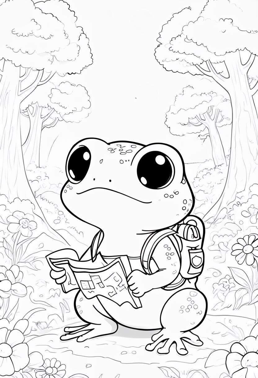 Whimsical Frog Toad Digital Download Coloring Pages | Fun & Relaxing ...
