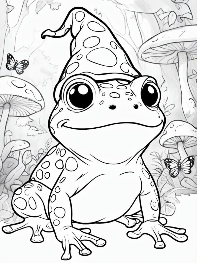 Whimsical Frog Toad Digital Download Coloring Pages | Fun & Relaxing ...