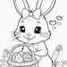 Easter Egg Bunny Chick Lamb Coloring Pages Happy Easter Children and ...