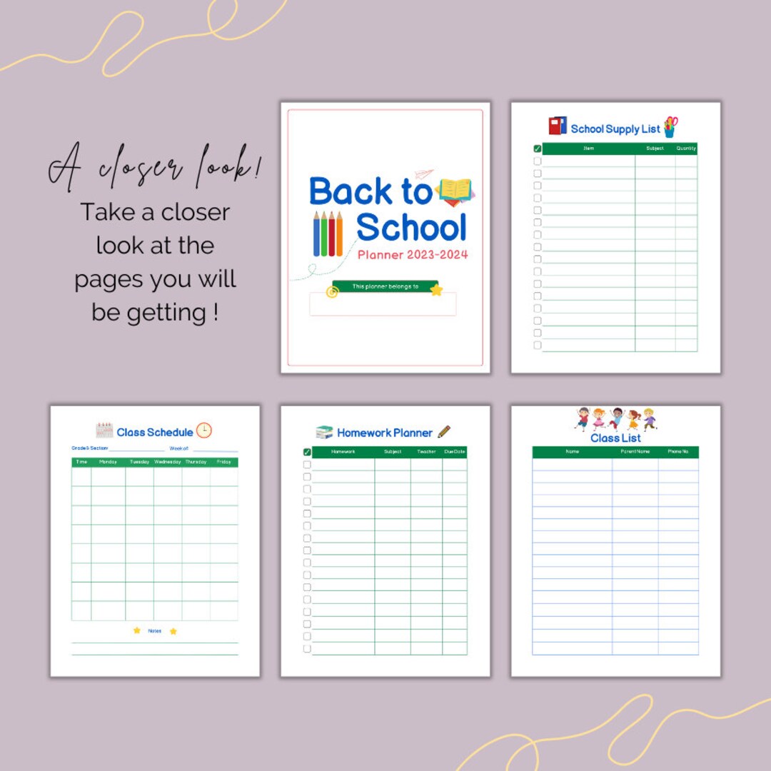 Kids - Back to School Planner - Etsy