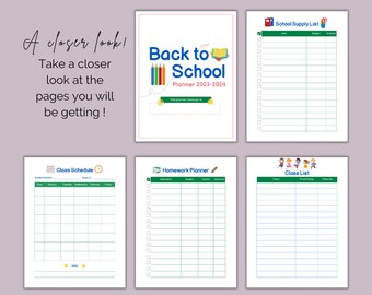 Back to School Kids Planner Wordsearches Undated Printable Calendar ...