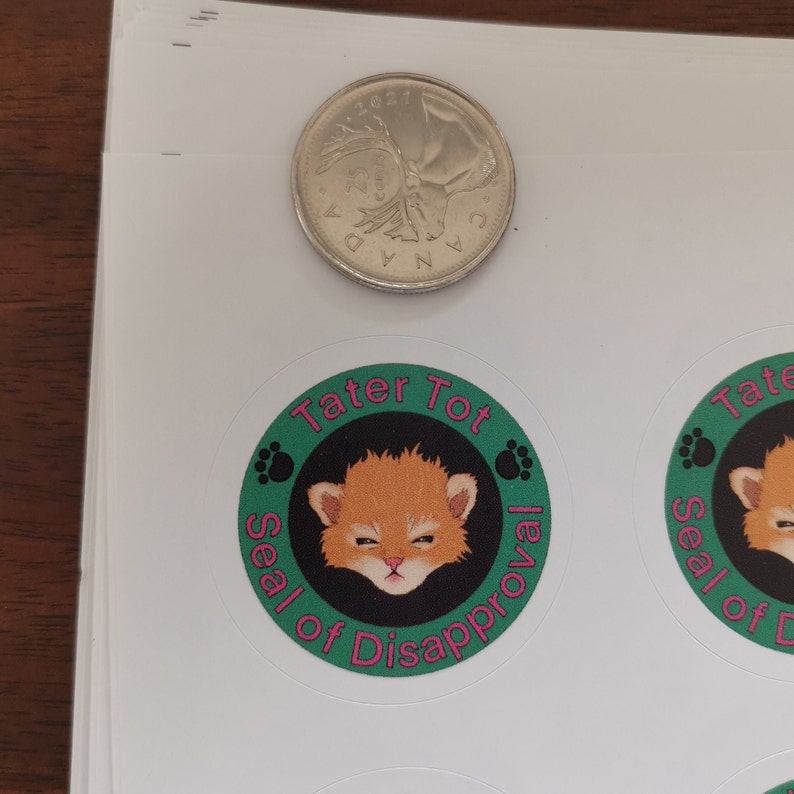 Tater Tot Seal of Disapproval Stickers (set of 6) - Etsy