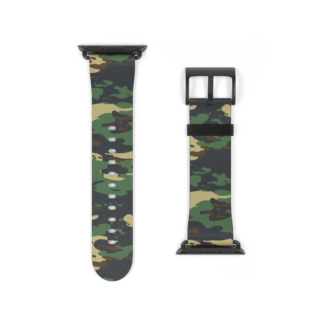 Custom Watch Band, Woodland Camo, Apple Watch Series 1, 2, 3, 4, 5, 6 ...