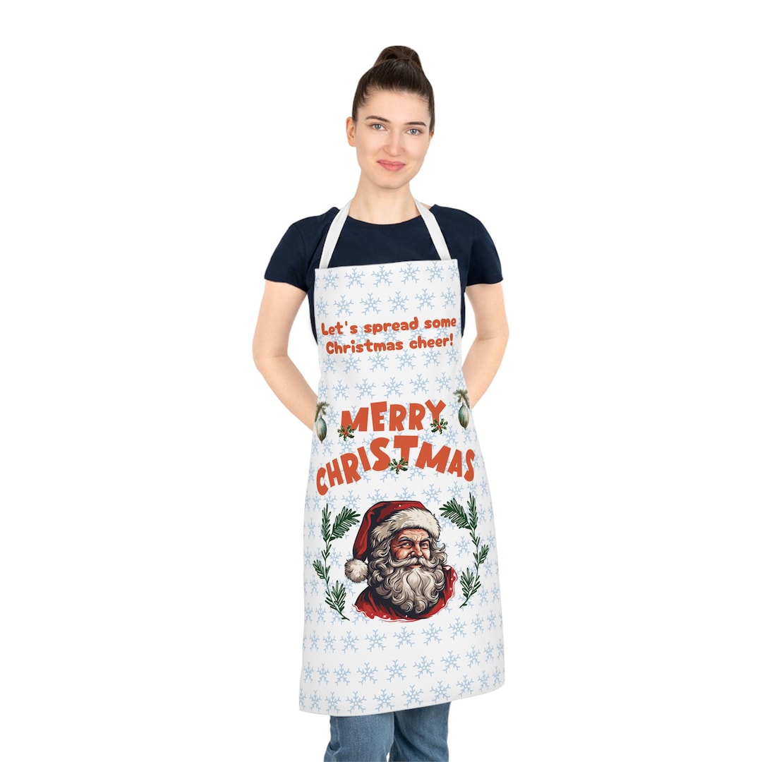 Santa Claus Adult Apron, Christmas Kitchen Accessories, Holiday Cooking ...