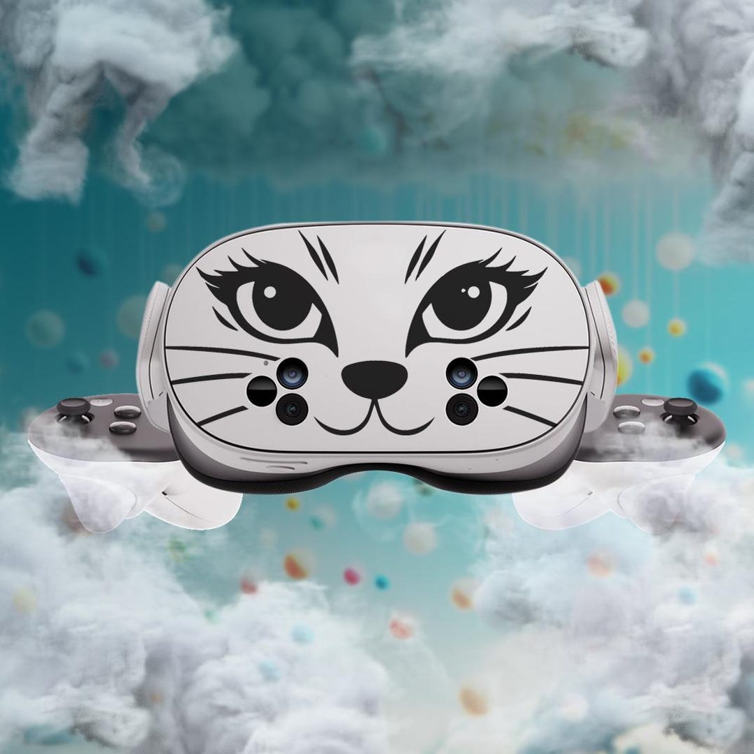 Cute Kitty Cat Vinyl Sticker for Meta Quest 3s - Etsy