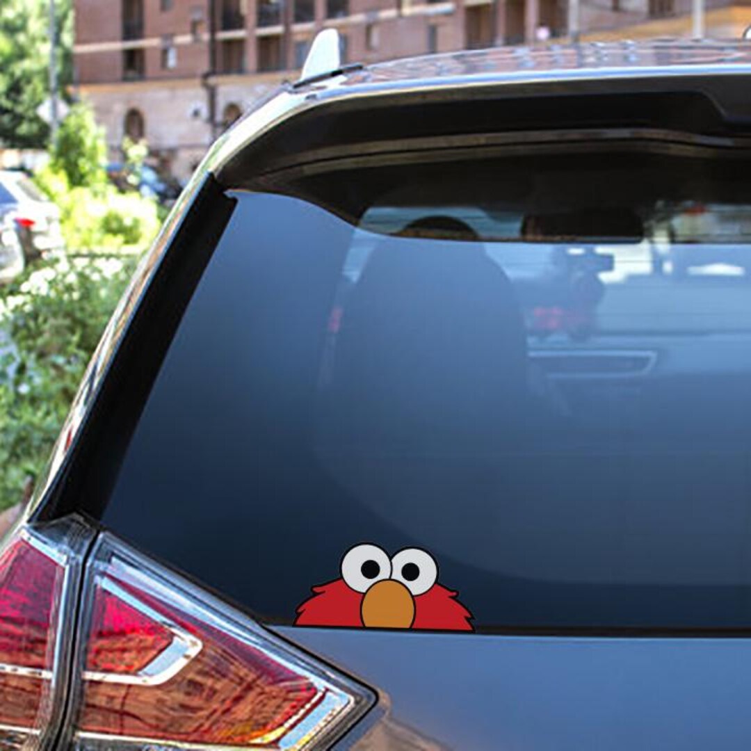 Peeping Elmo Car Sticker Multi Layered for Any Coloured Car High Detail ...