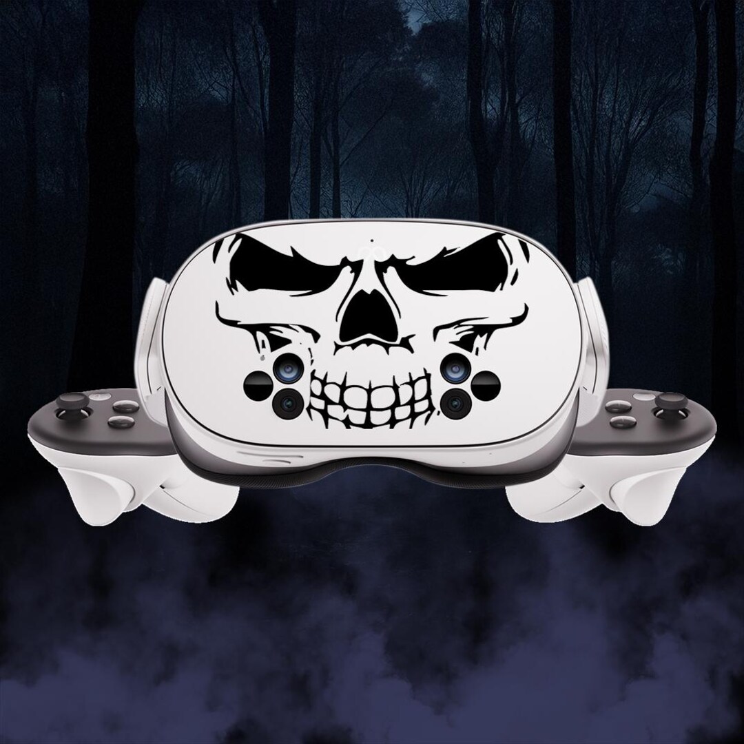 Skull Vinyl Sticker for Meta Quest 3s - Handmade VR Headset Skin - Etsy