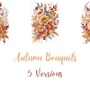 Watercolor Autumn Bouquet Clipart, 25 High Quality Jpgs, Different ...