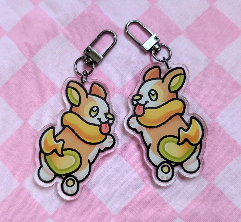 Pokemon Dogs Keychain Charm // Rockruff Yamper Growlithe Poochyena - Etsy