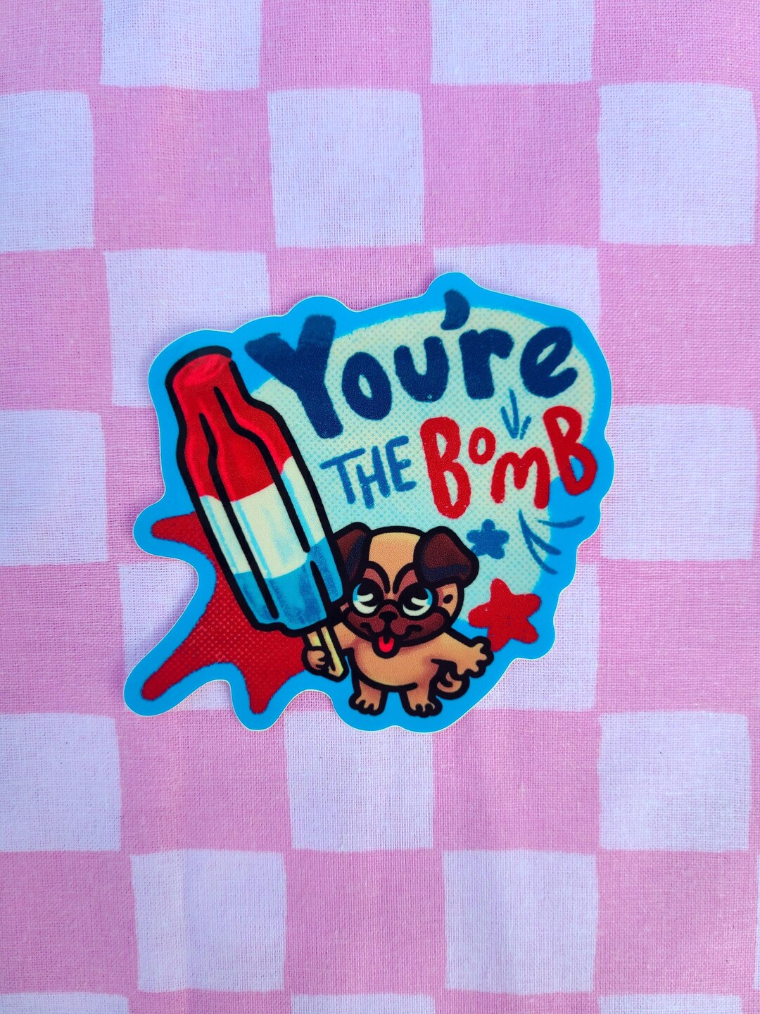 Bomb Pop Pug Popsicle Sticker - Etsy