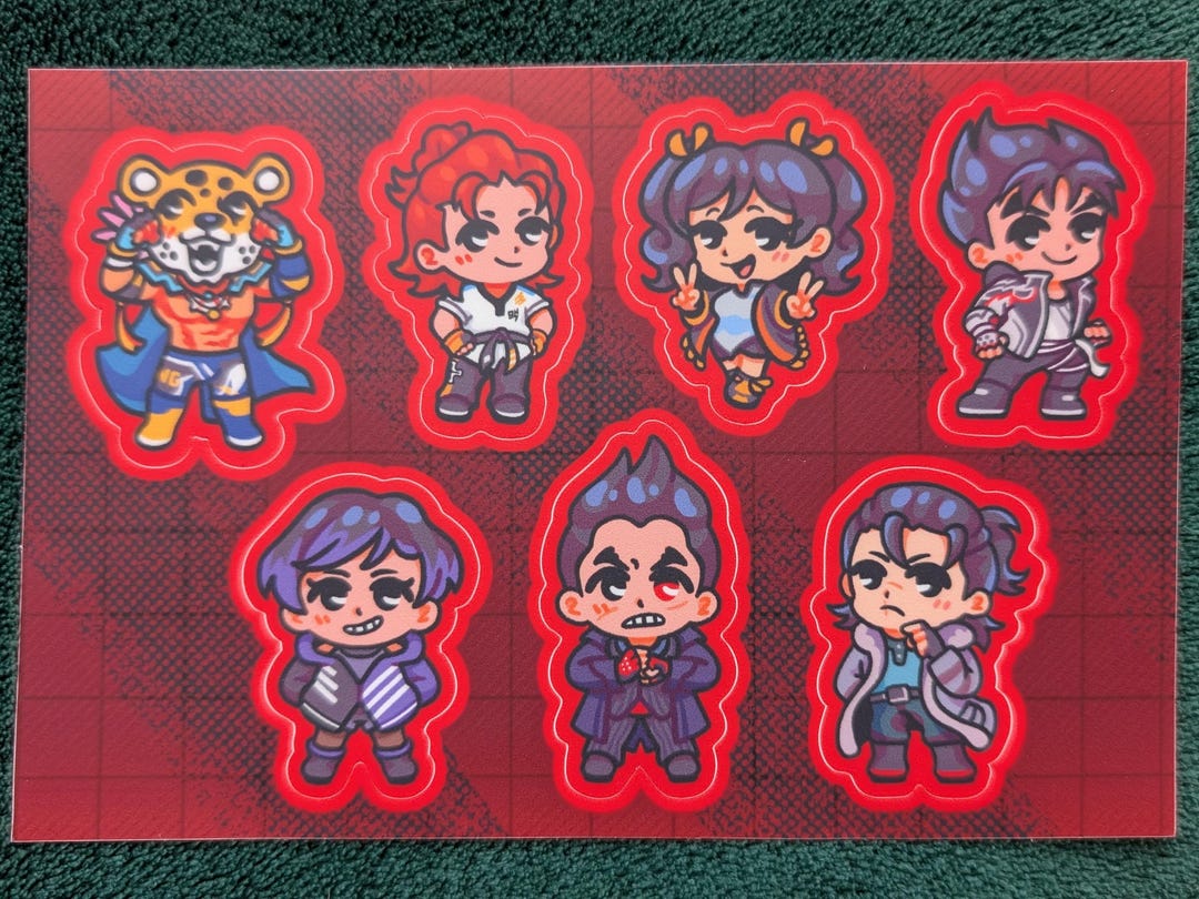 Tekken 8 Sticker Sheet | King Hwoarang Xiaoyu Jin Reina Kazuya Dragunov ...