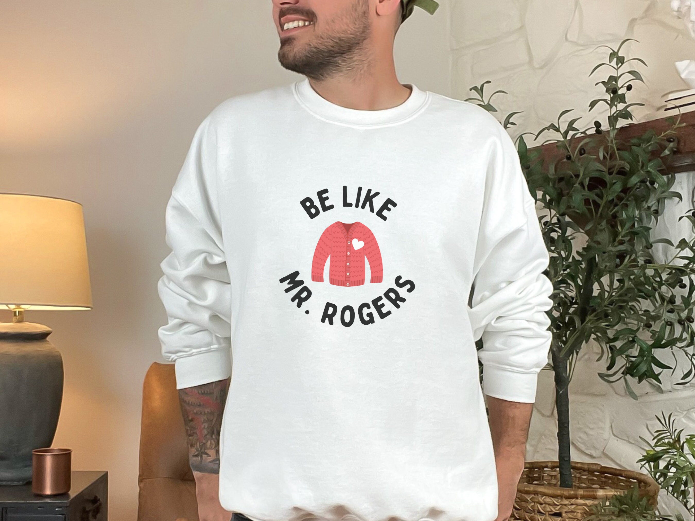 Be Like Mister Rogers Red Cardigan Crewneck Sweatshirt, Kindness ...