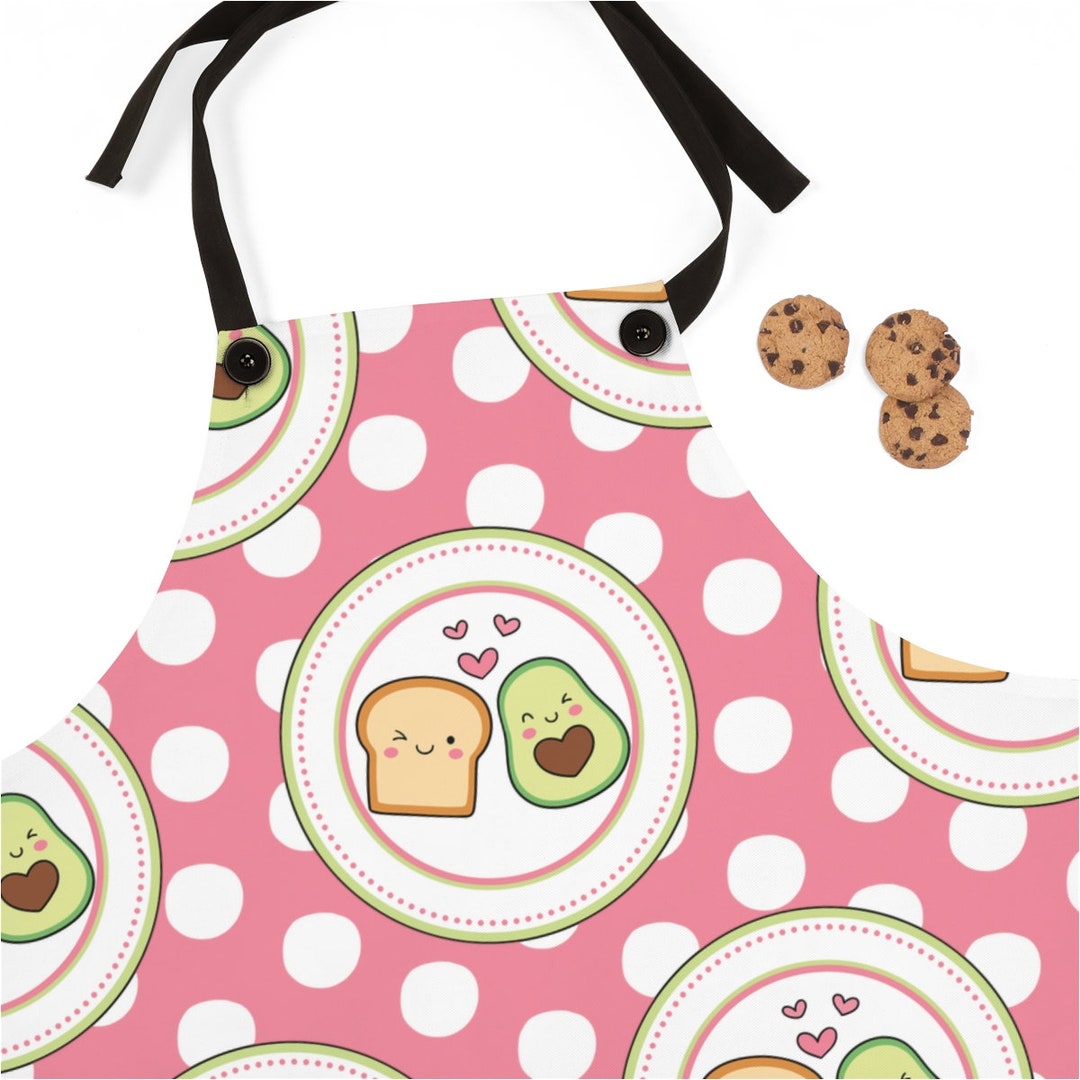 Kawaii Avocado Toast Apron, Cute Kitchen Baking Chef's Cooking Apron ...