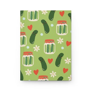 Kawaii Pickles Hardcover Journal, Notes Diary Notebook, Gift for Pickle ...