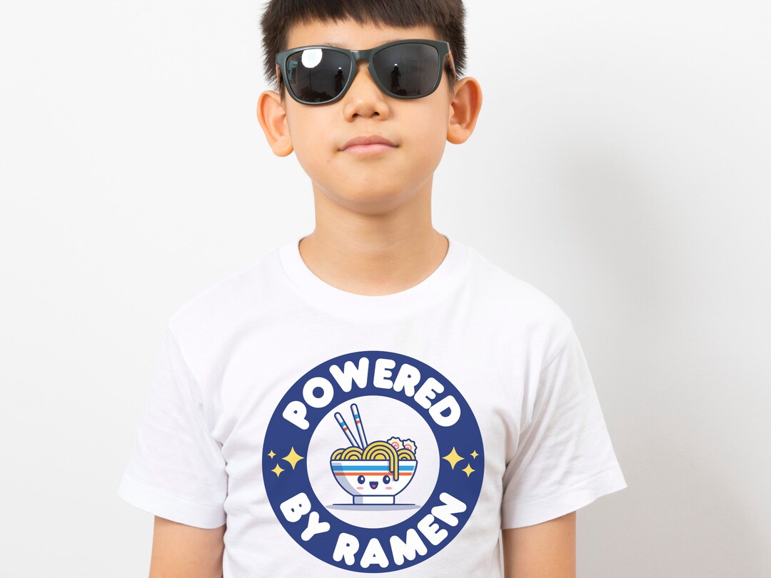 Powered by Ramen Youth Cute Kawaii Unisex T-shirt, Graphic Tee Shirt ...