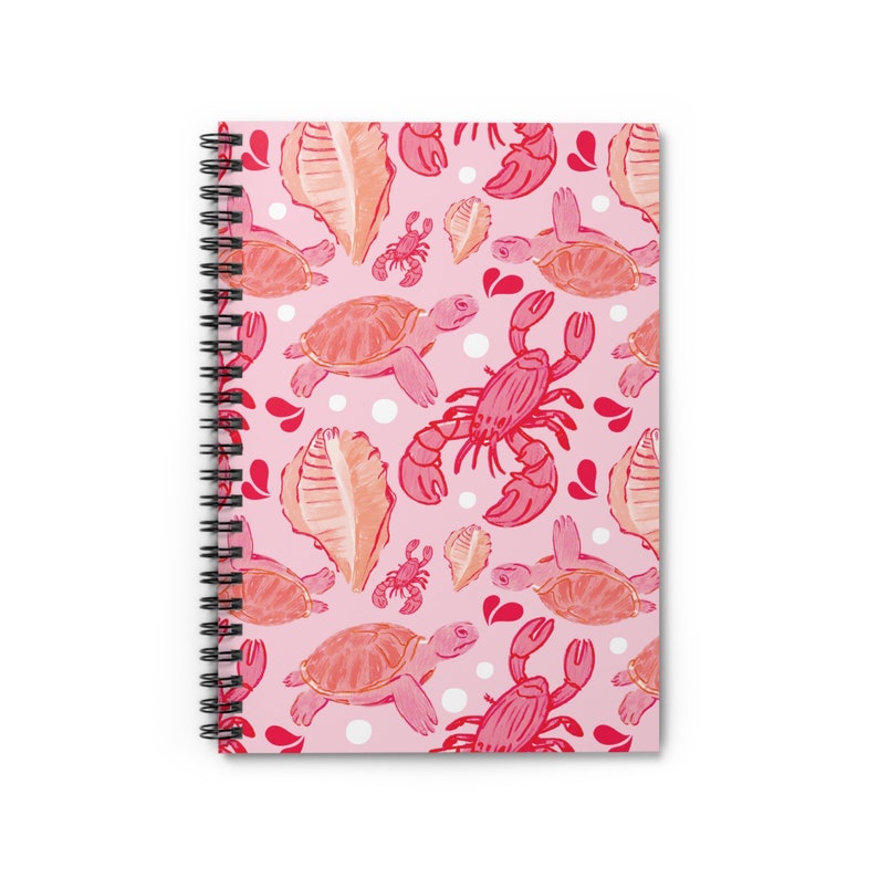 Preppy Pink Beach Spiral Notebook, Ruled Line Journal, Back to School ...