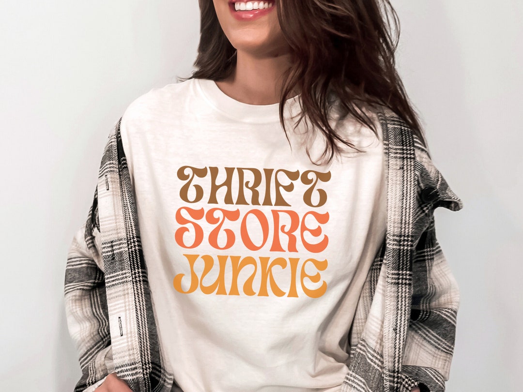 Thrift Store Junkie Comfort Colors Graphic Tee, Retro Groovy T-shirt ...