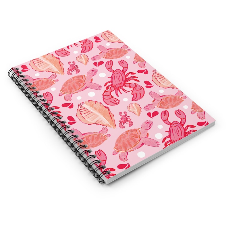 Preppy Pink Beach Spiral Notebook, Ruled Line Journal, Back to School ...