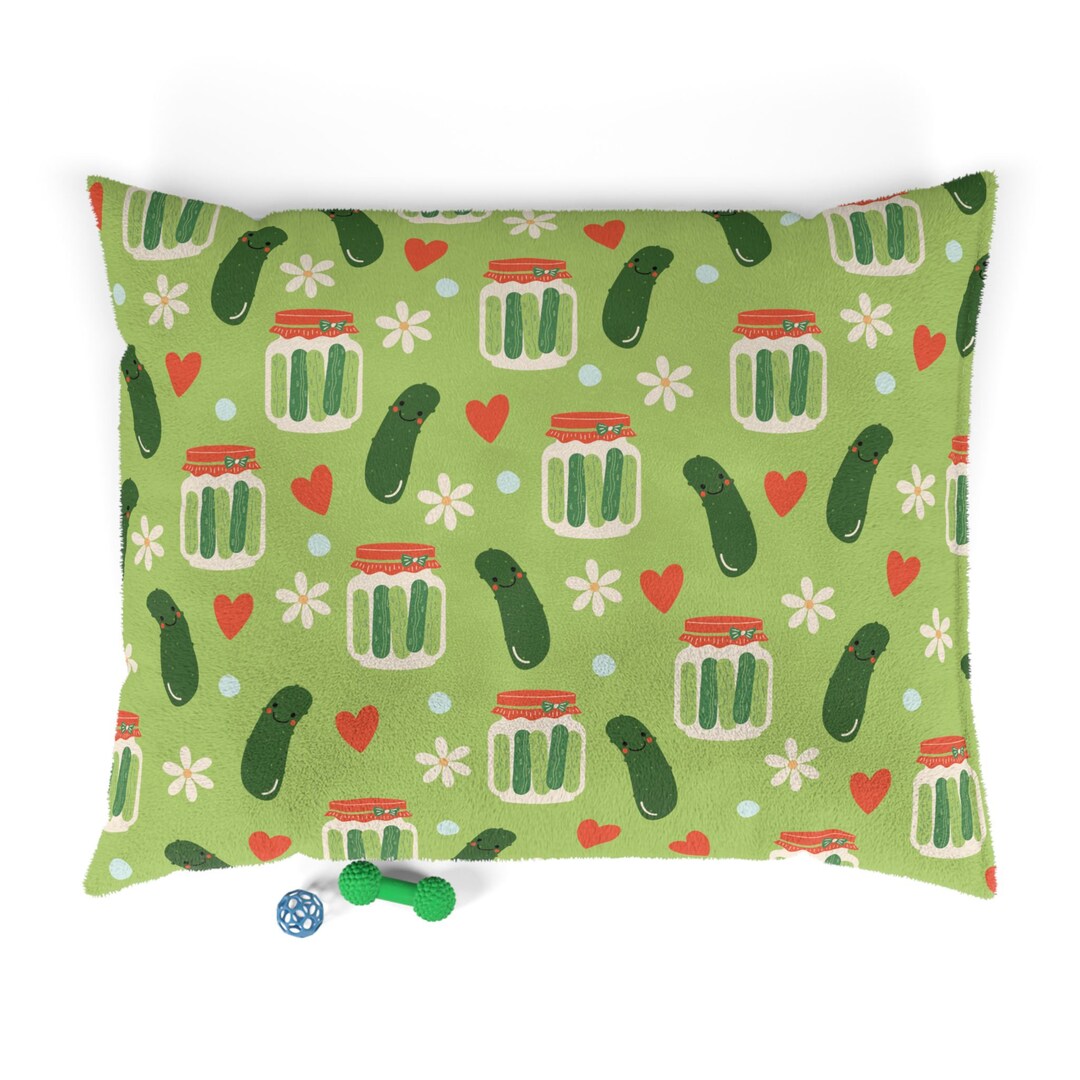 Cute Kawaii Pickles Pet Bed, Animal Dogs Cats Pillow Fleece Bed, Pickle ...