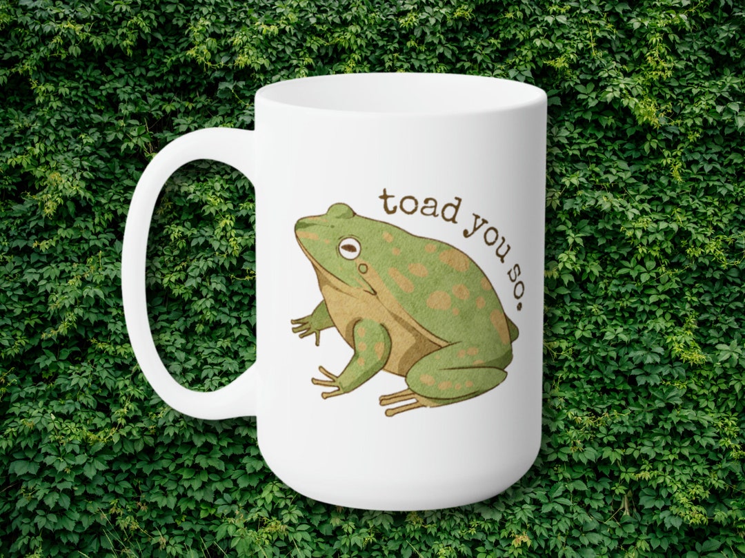 Cottagecore Toad 15oz Coffee Mug, Cute Frog Coffee Cup, Frog Lover Gift ...