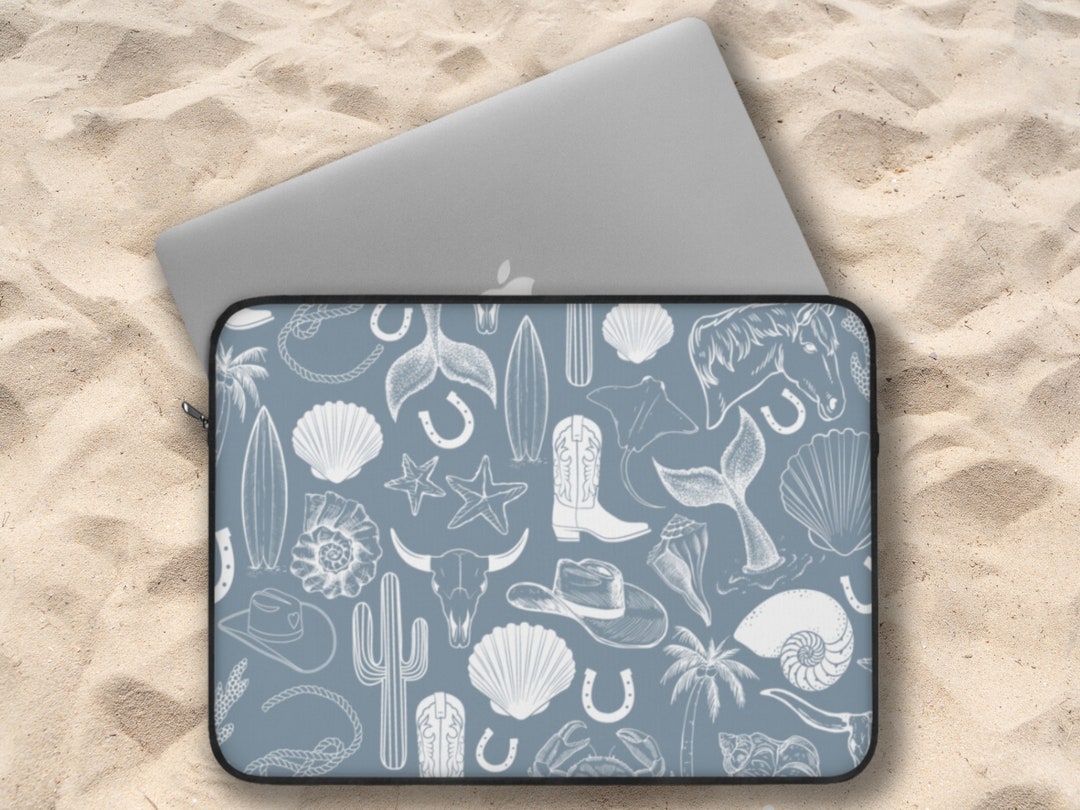 Coastal Cowgirl Laptop Sleeve Case, Women's Beachy Seashell Computer ...
