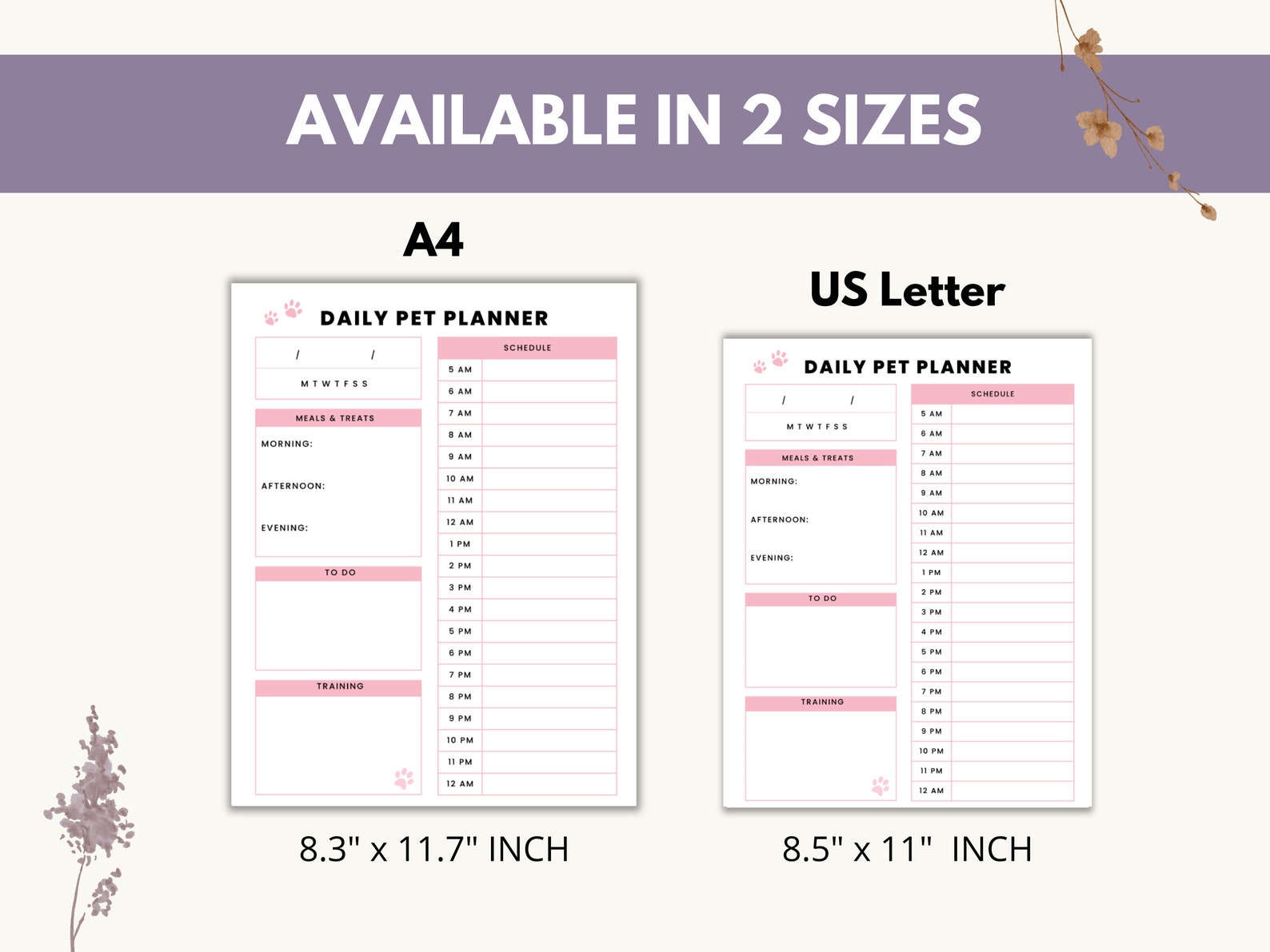 Pet Planner Printable, Dog Planner, Digital Pet Care Printable, Pet ...