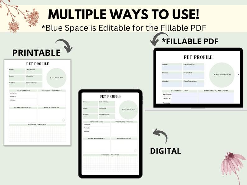 Printable Dog Care Planner, Dog Planner, Digital Pet Planner, Pet ...