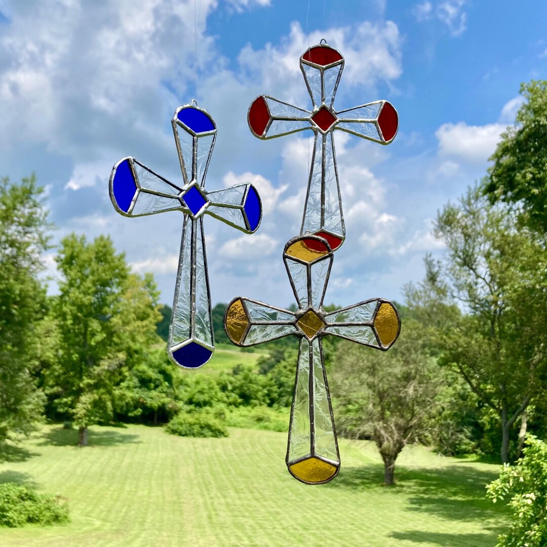 Stained Glass Cross - in Stock - Etsy