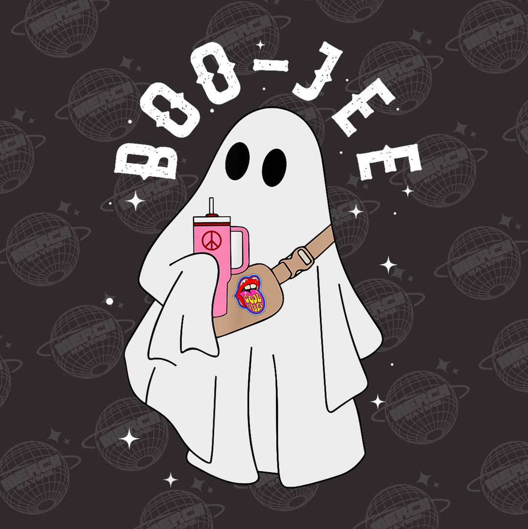 Boojee Ghost With Cup and Bag PNG Fall Sublimation Design - Etsy