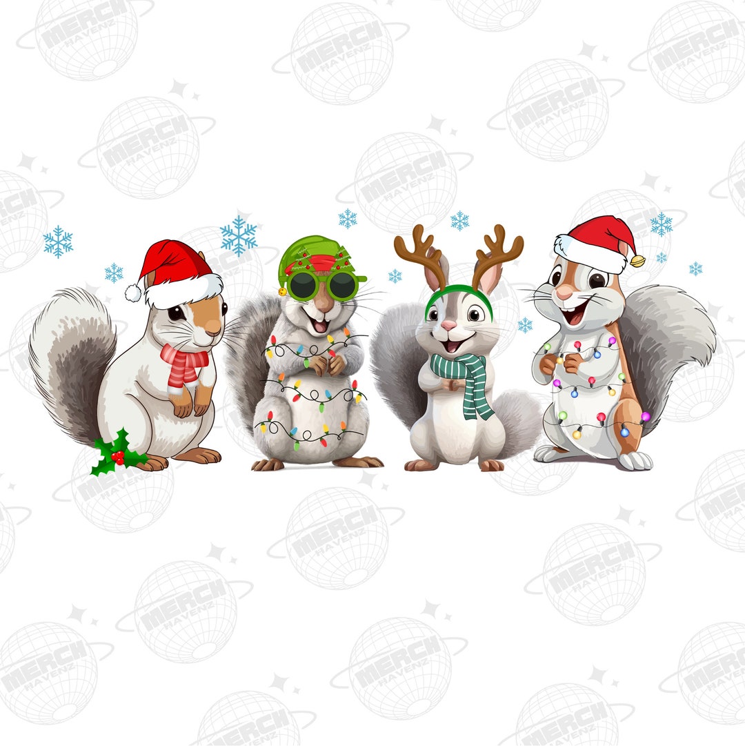 Squirrel Christmas Png, Merry Xmas Squirrel Png, Squirrel Christmas ...