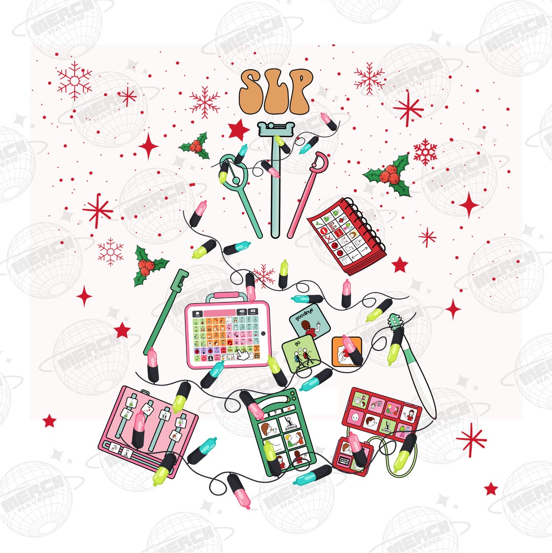 Merry Speechmas Png Speech Therapy Christmas Tree Png Speech - Etsy
