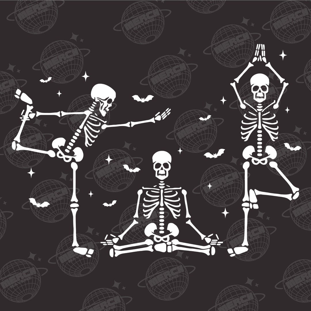 Skeletons Yoga Png Halloween Png Yoga Lover Png Meditation - Etsy