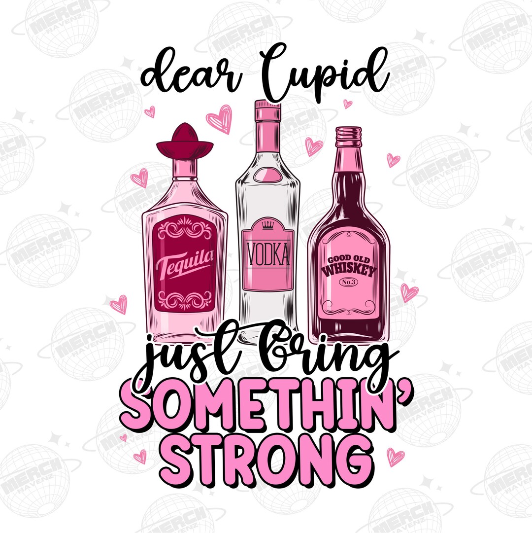 Cupid Bring Something Strong PNG Clipart, Love Valentine Whiskey Png ...