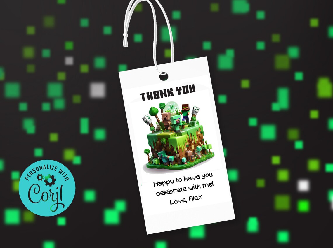 Minecraft Creeper Birthday Invitation Editable DIY Set text Invite 5x7 ...