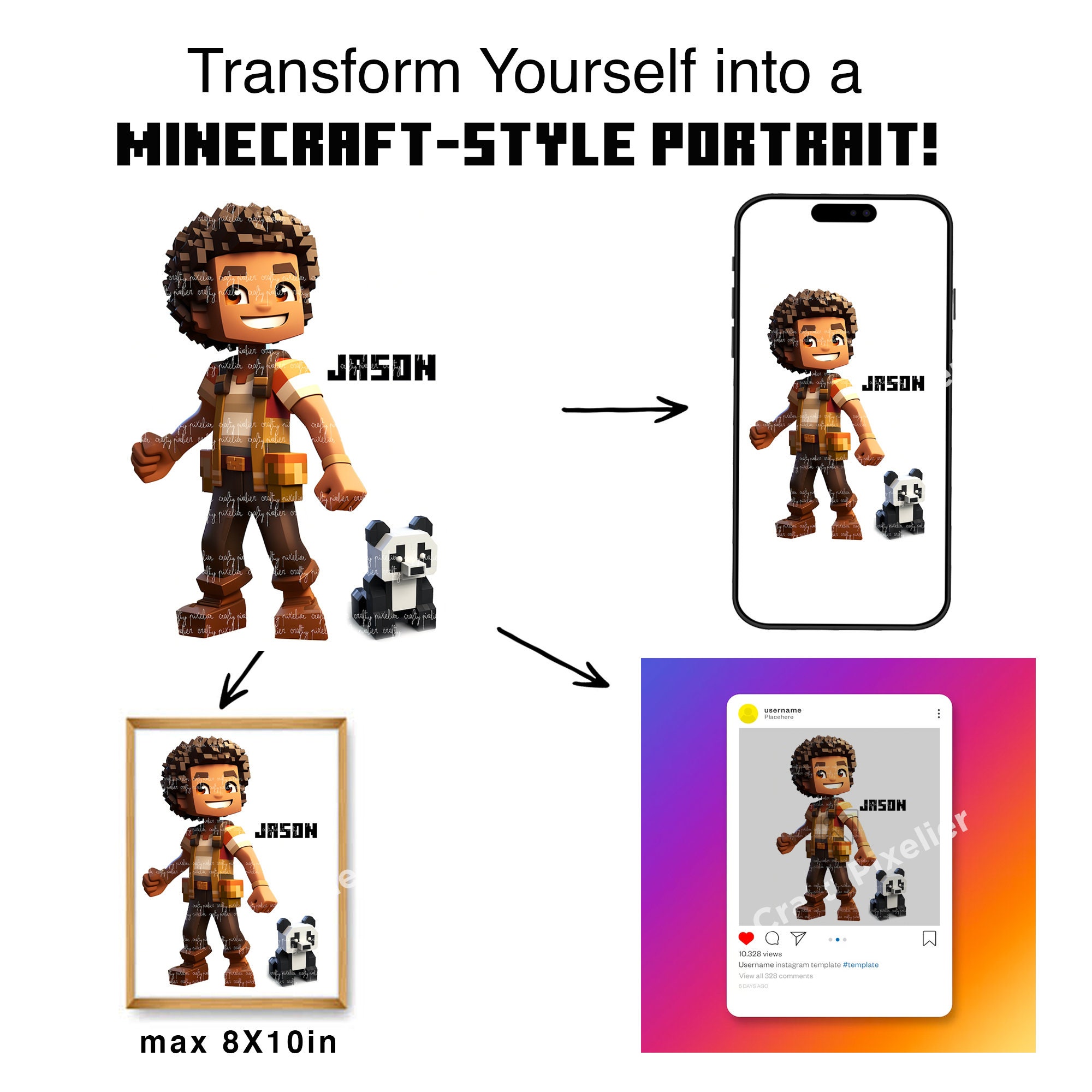 Transform Your Picture Into a Full-body Minecraft-style Portrait ...