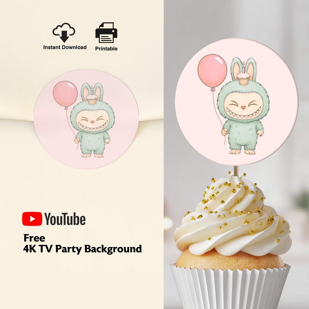 Labubu Round Sticker Digital Download Printable Set | Avery-compatible ...