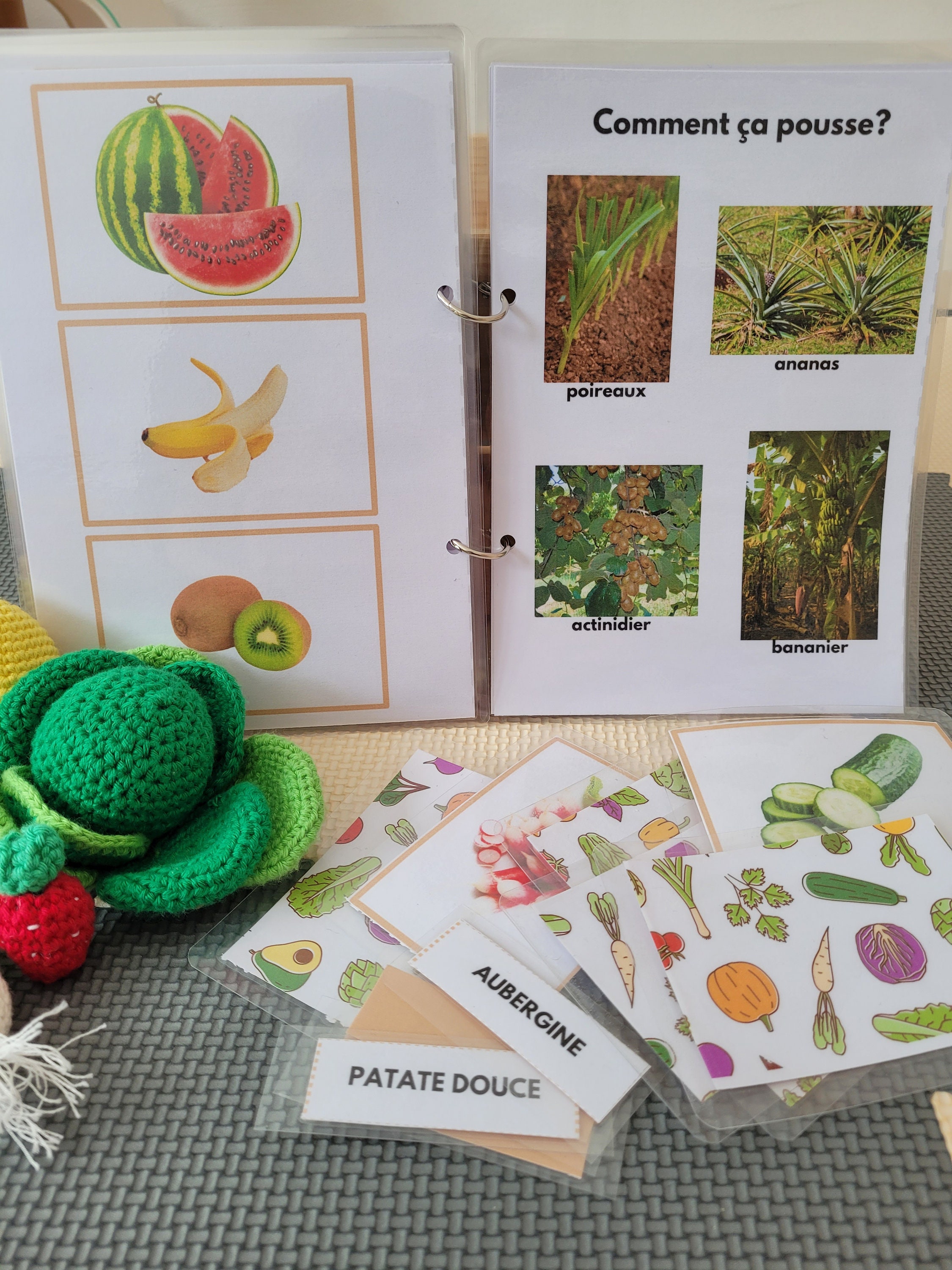 Imagier Montessori Fruits & Légumes - Livre A5 A7, Jeu Mémo ...