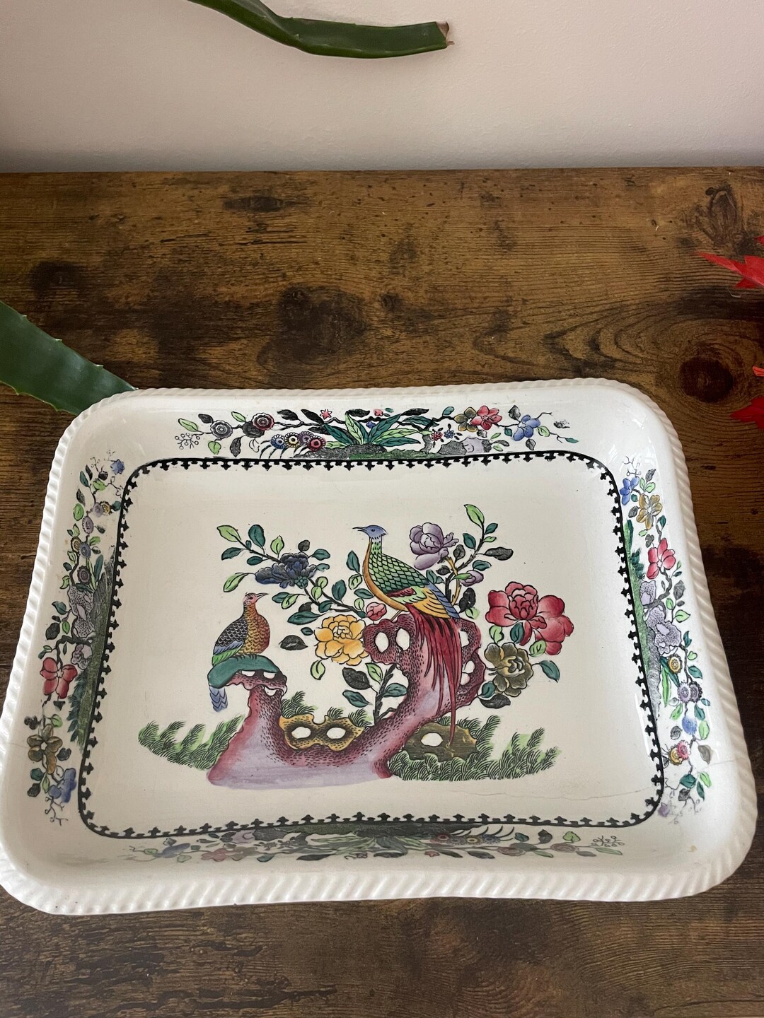Antique Copeland Spode Asiatic Pheasants Serving Dish | Rectangular ...